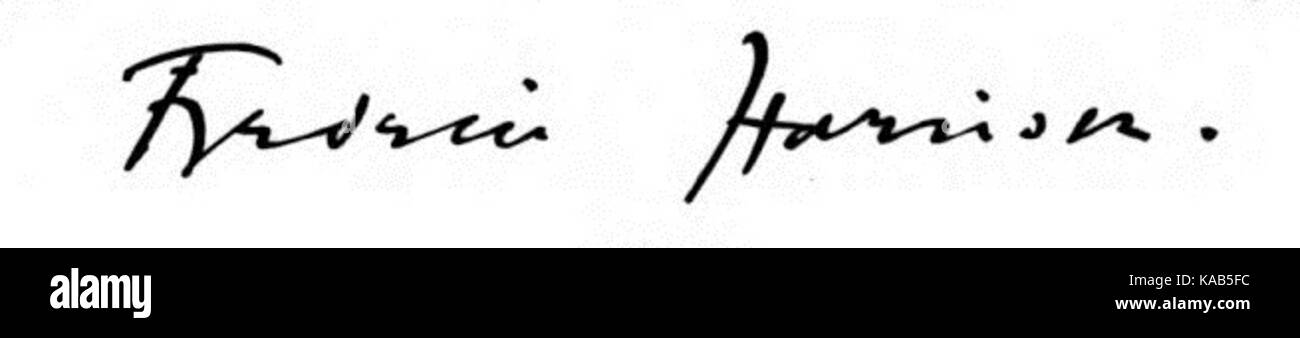 Signature of Frederic Harrison Stock Photo - Alamy