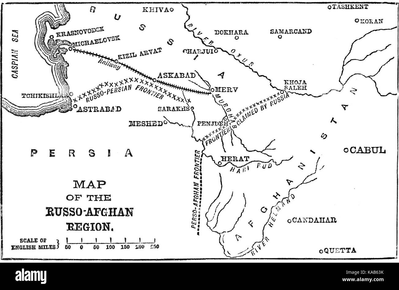 This photograph shows the Russo-Afghan region, capturing a historical ...