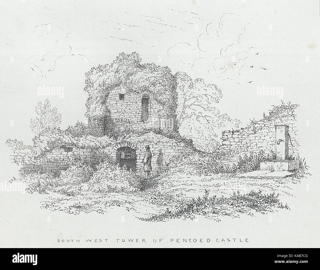 South West Tower of Pencoed Castle Stock Photo - Alamy