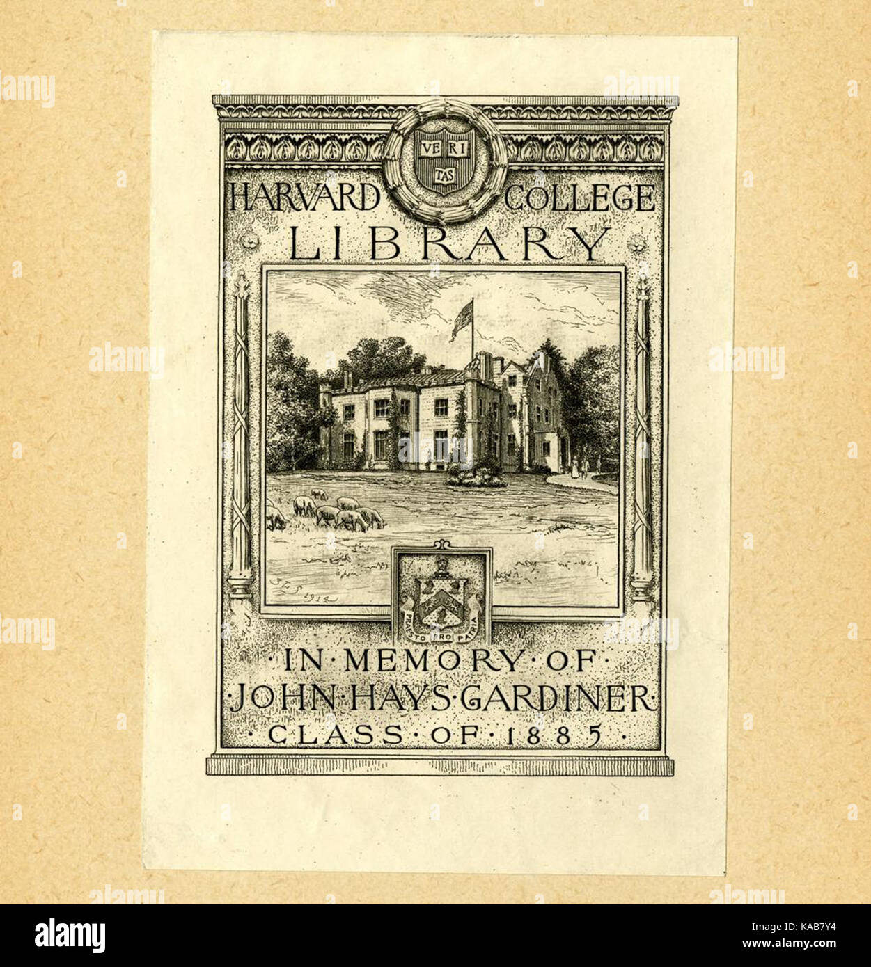 Old drawing of harvard college hi-res stock photography and images - Alamy