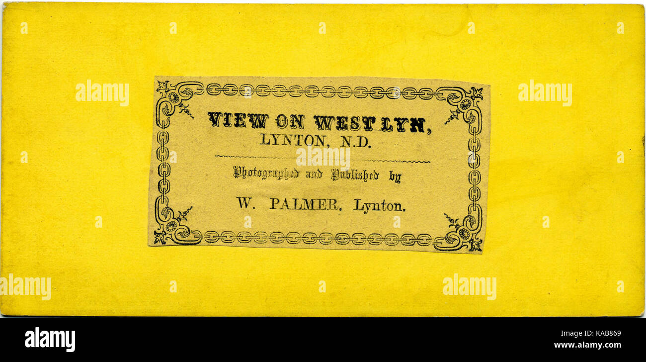 Stereo card label West Lyn 1860s Stock Photo - Alamy