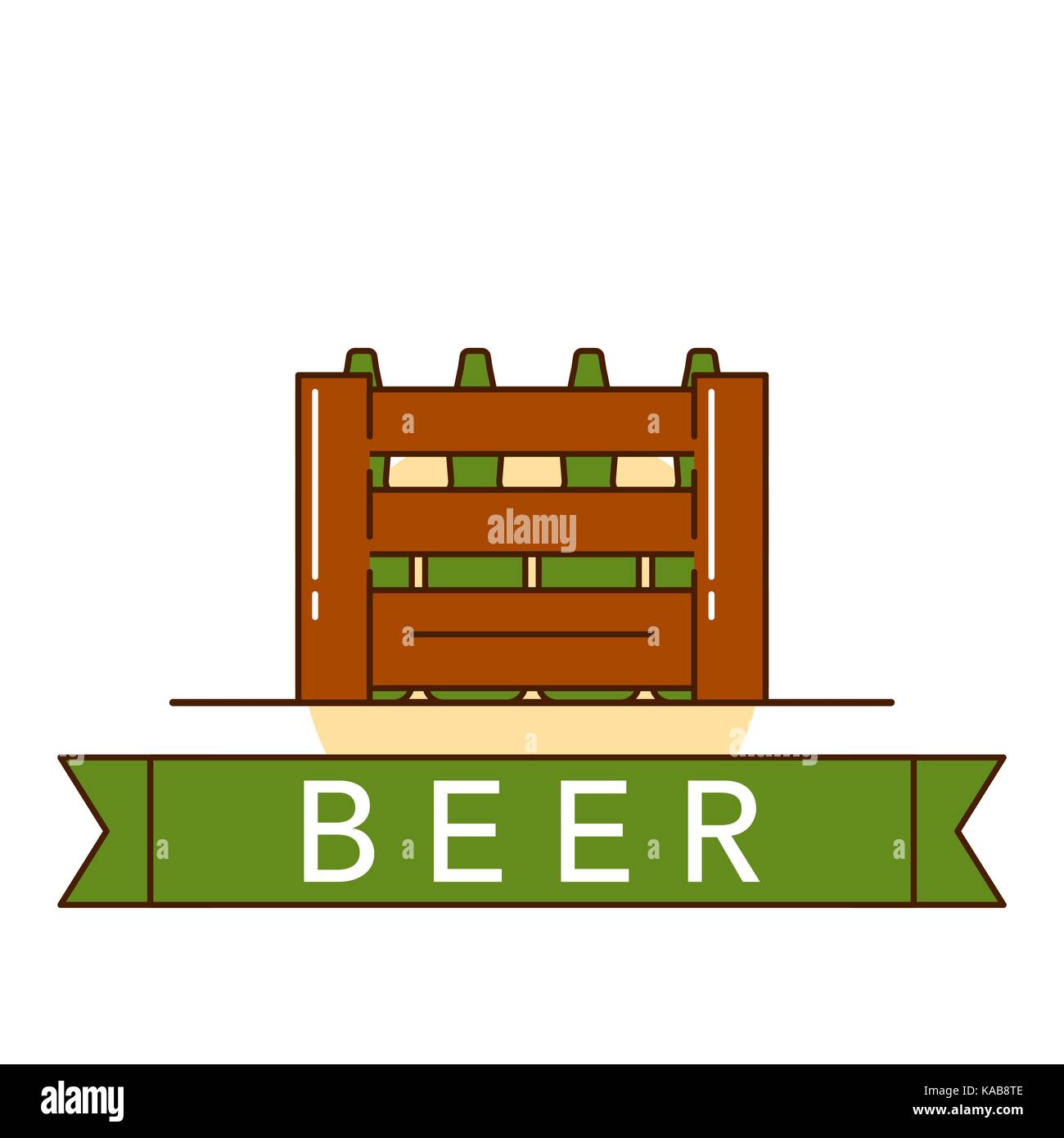 Vector illustration of the beer box on white background. Alcohol drinks ...