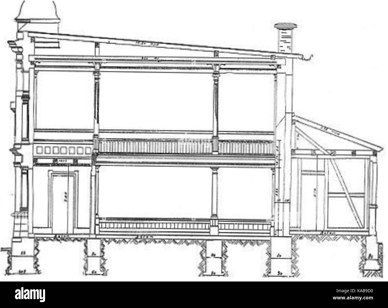 Synagogue Ettlingen Architect drawing 1888 Stock Photo - Alamy