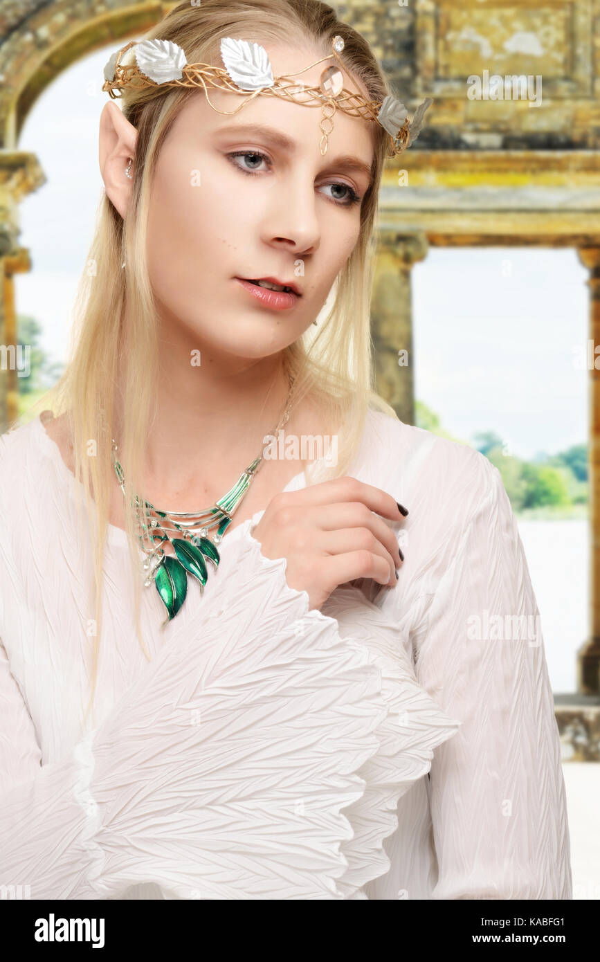 portrait female high elf Stock Photo - Alamy