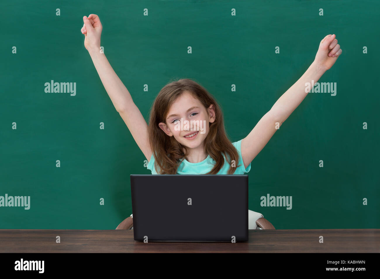 Child student laptop classroom hi-res stock photography and images - Alamy
