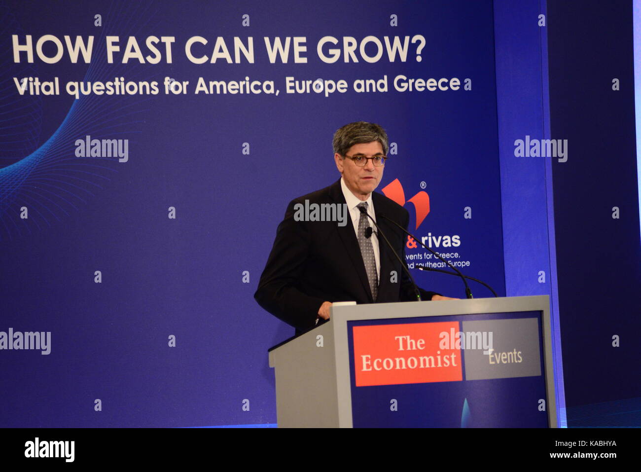 Athens, Greece. 25th Sep, 2017. Jack Lew, Former US treasury secretary ...