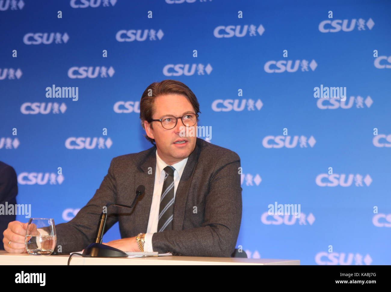 Munich, Germany. 25th Sep, 2017. Andreas Scheuer After a long ...