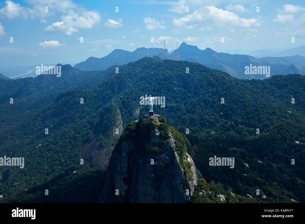 Giant statue of Christ the Redeemer atop Corcovado, Rio de Janeiro ...