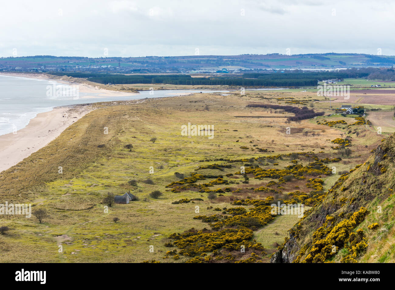 Montrose basin from St. Cyrus cliff top Stock Photo - Alamy