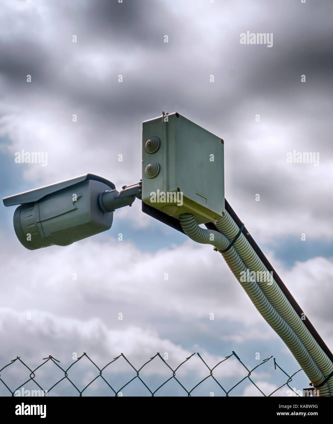 barbed wire and surveillance camera Stock Photo - Alamy