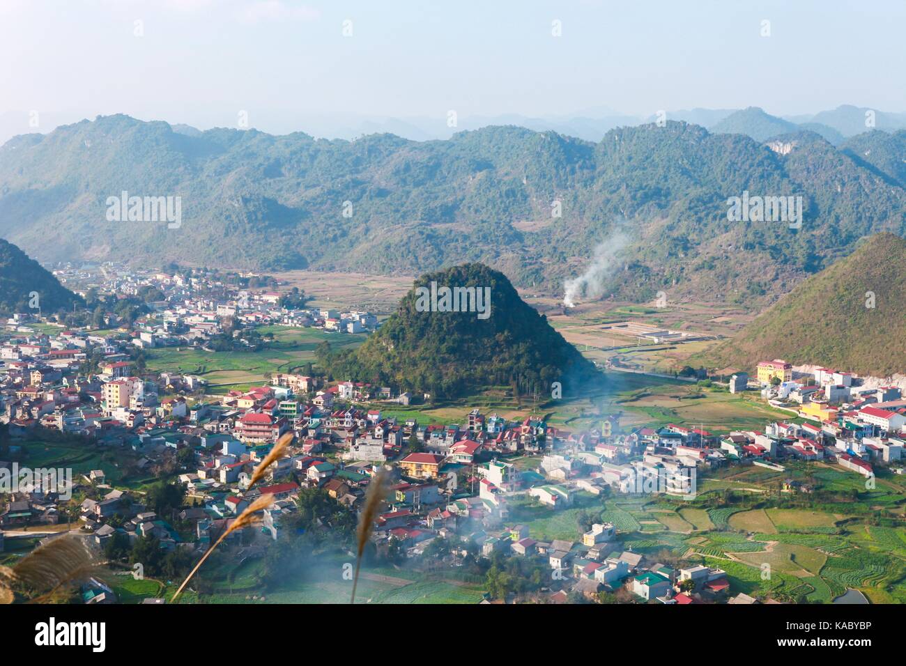Valley with town at Ha Giang, Viet Nam Stock Photo - Alamy