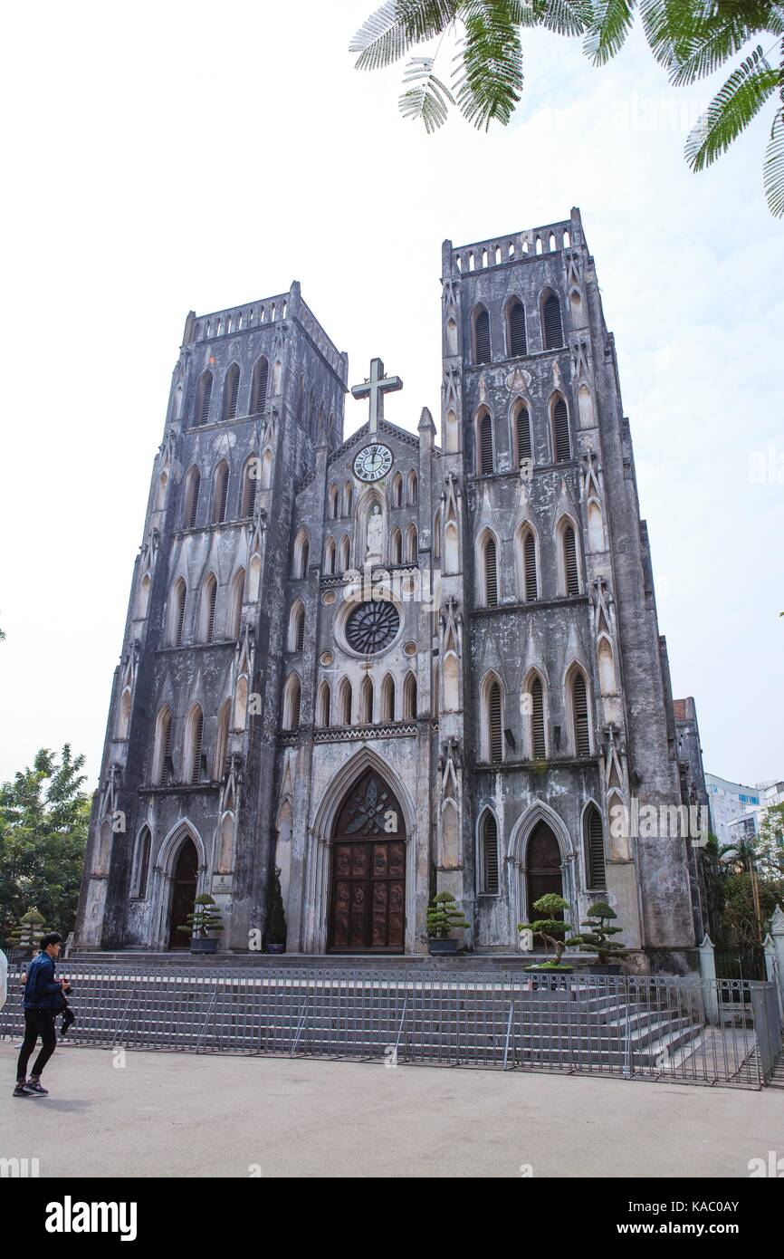 Architecture Gothic style of church the St. Joseph's Cathedral in Hoan ...