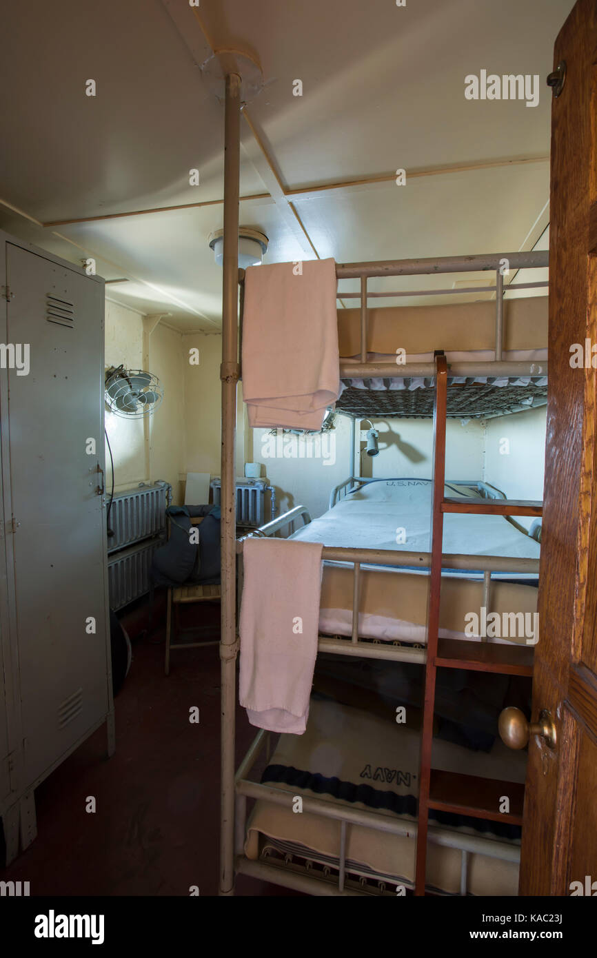 Bunks in quarters for crew on merchant marine WWII Liberty Ship Stock ...