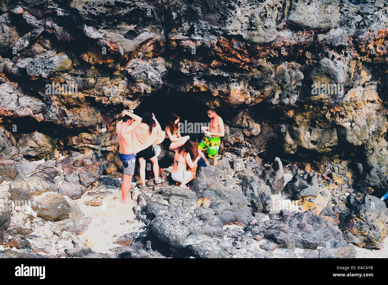 Ly son island in the blue sea Stock Photo - Alamy
