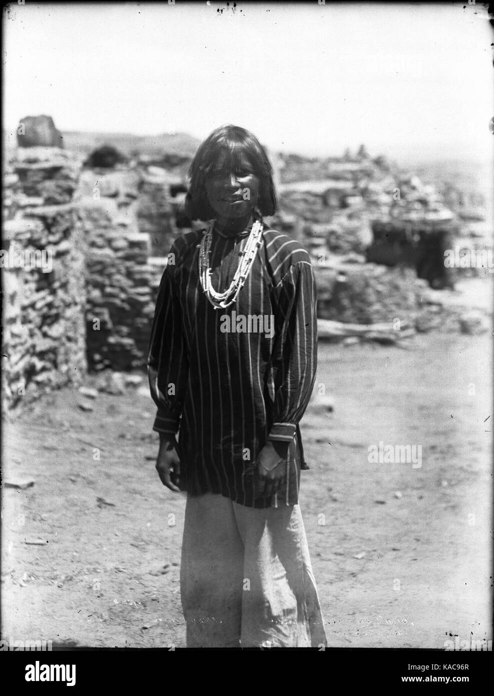 Seamma, a young Hopi man at Oraibi, Arizona, ca.1898 (CHS 4584 Stock ...