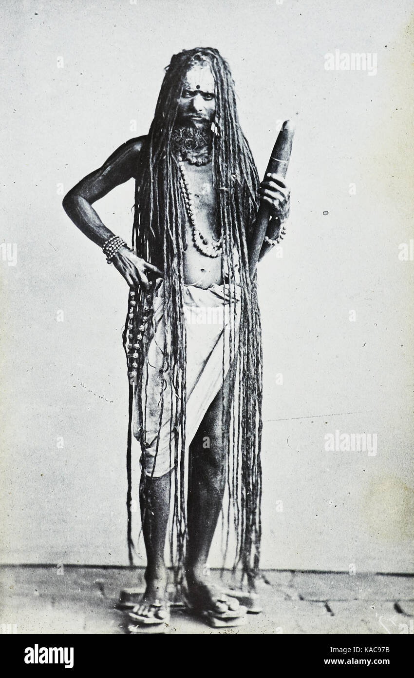 Sadhu with long hair, India, ca. 1920 (IMP CSCNWW33 OS16 28 Stock Photo ...