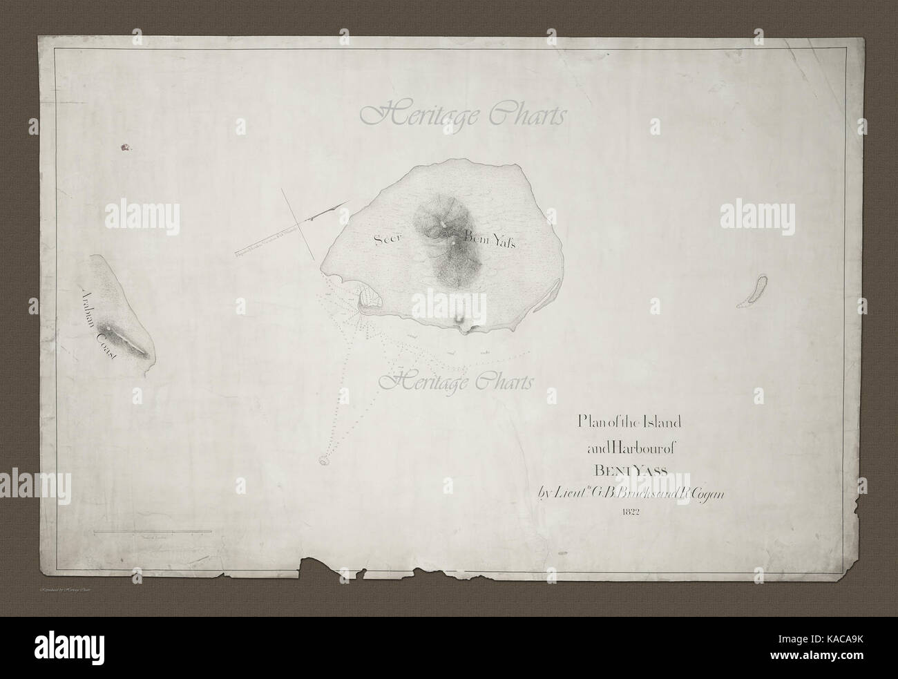 Sir Bani Yas 1822 map Stock Photo - Alamy