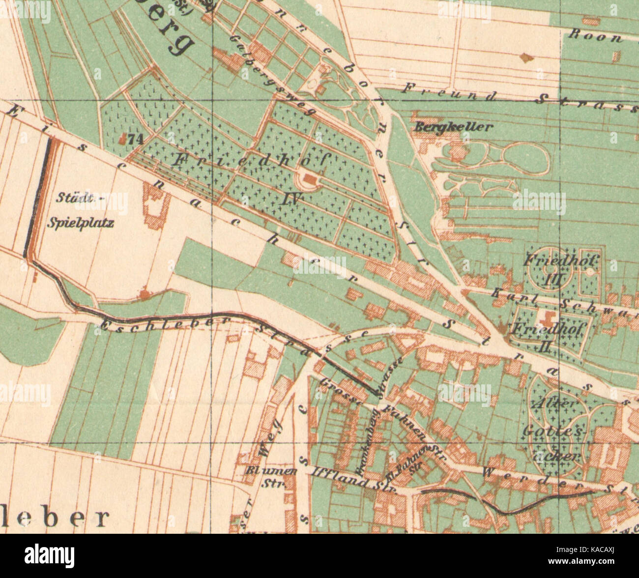 Stadtplan Gotha 1905 Ausschnitt1 Stock Photo - Alamy