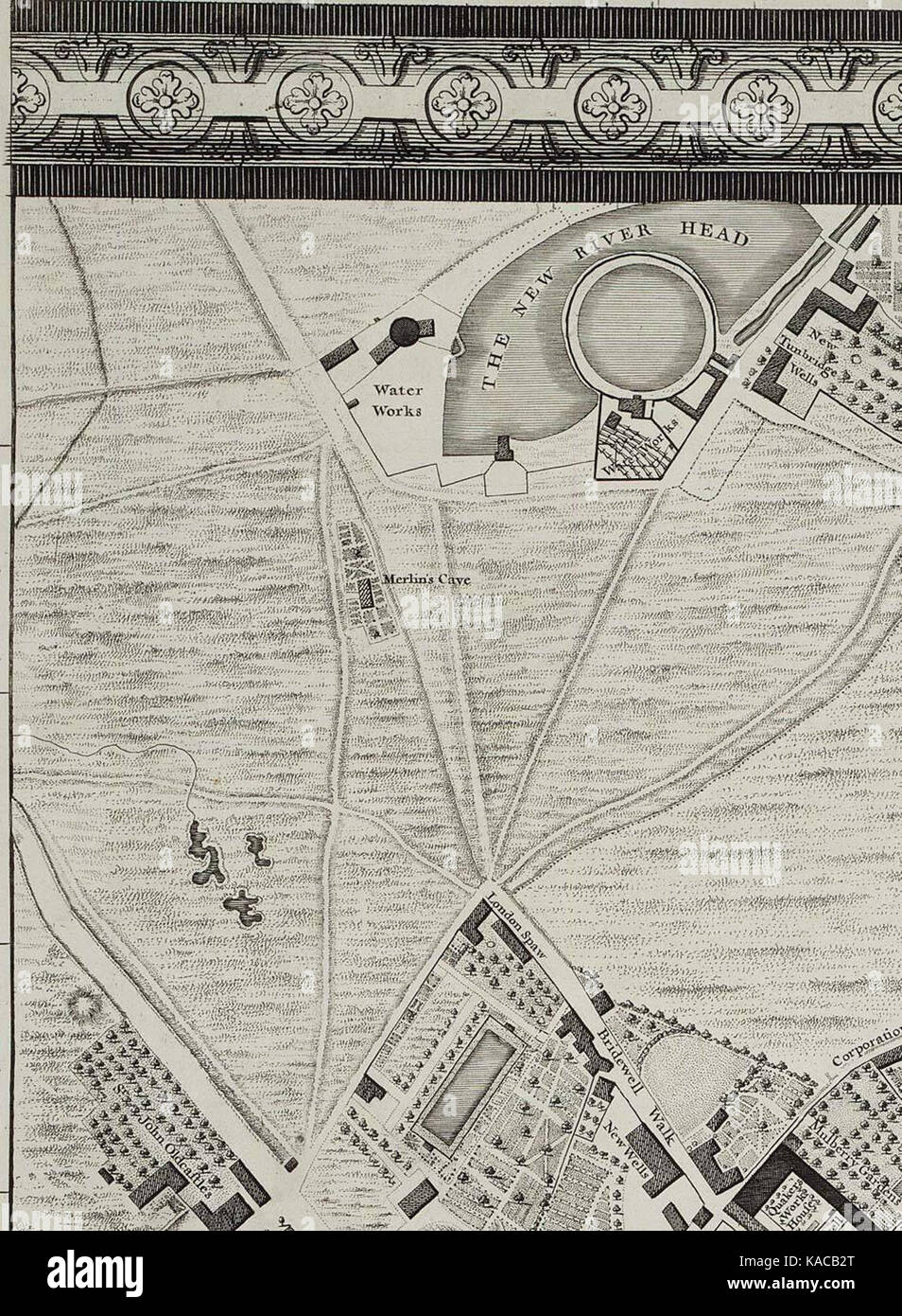 Rocque Map of London 1746 010 Stock Photo - Alamy