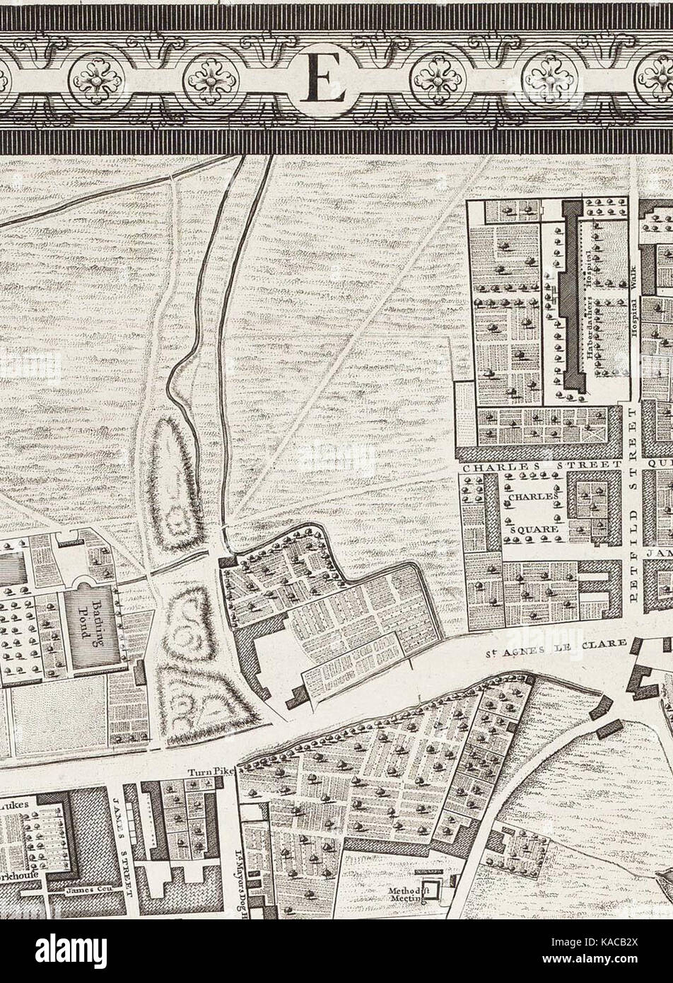 Rocque Map of London 1746 014 Stock Photo - Alamy