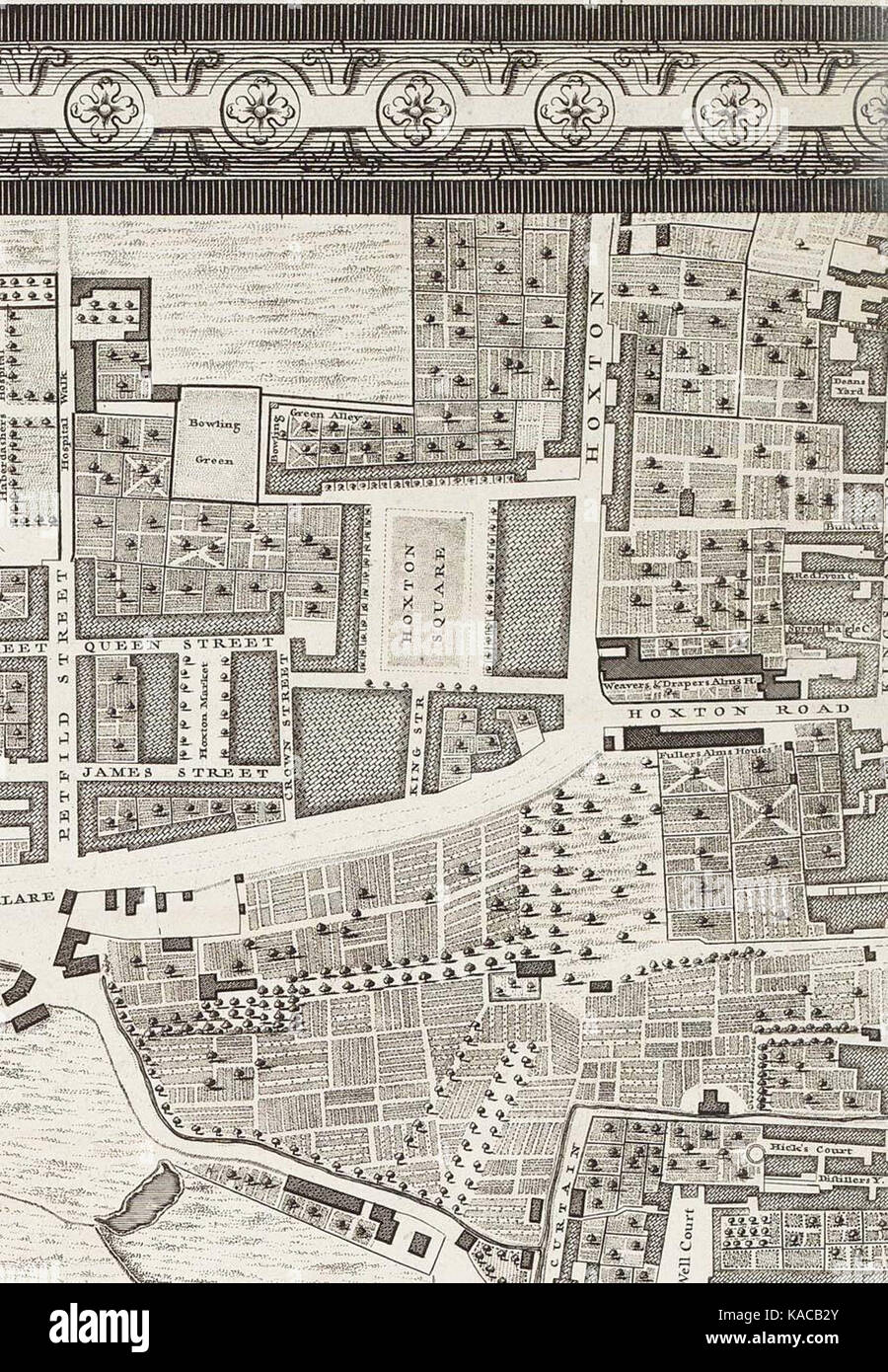 Rocque Map of London 1746 015 Stock Photo - Alamy