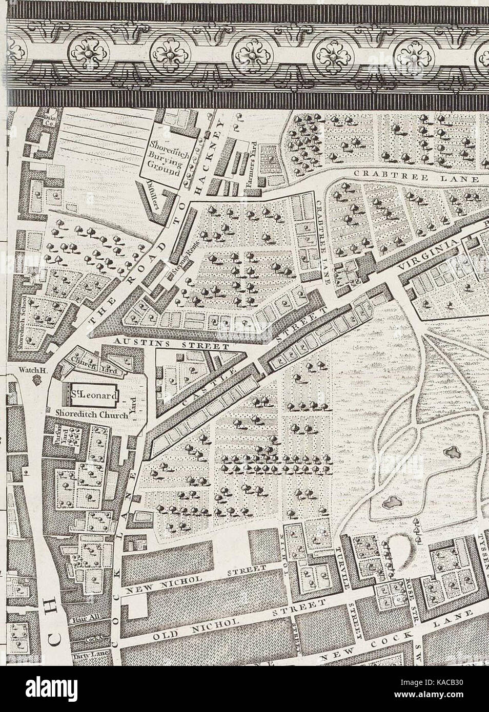 Rocque Map of London 1746 016 Stock Photo - Alamy