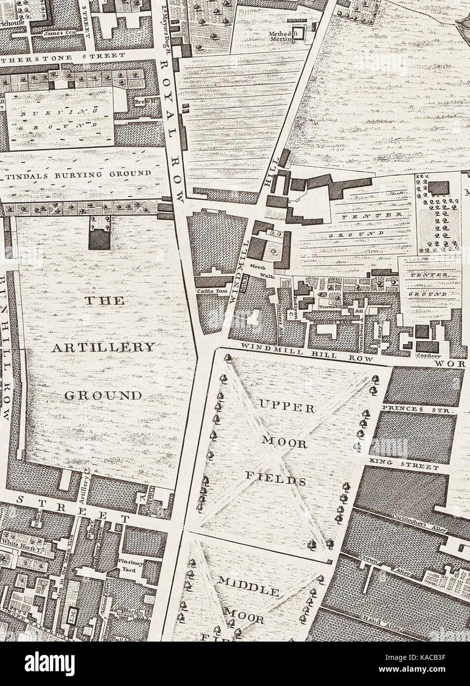 Rocque Map of London 1746 038 Stock Photo - Alamy