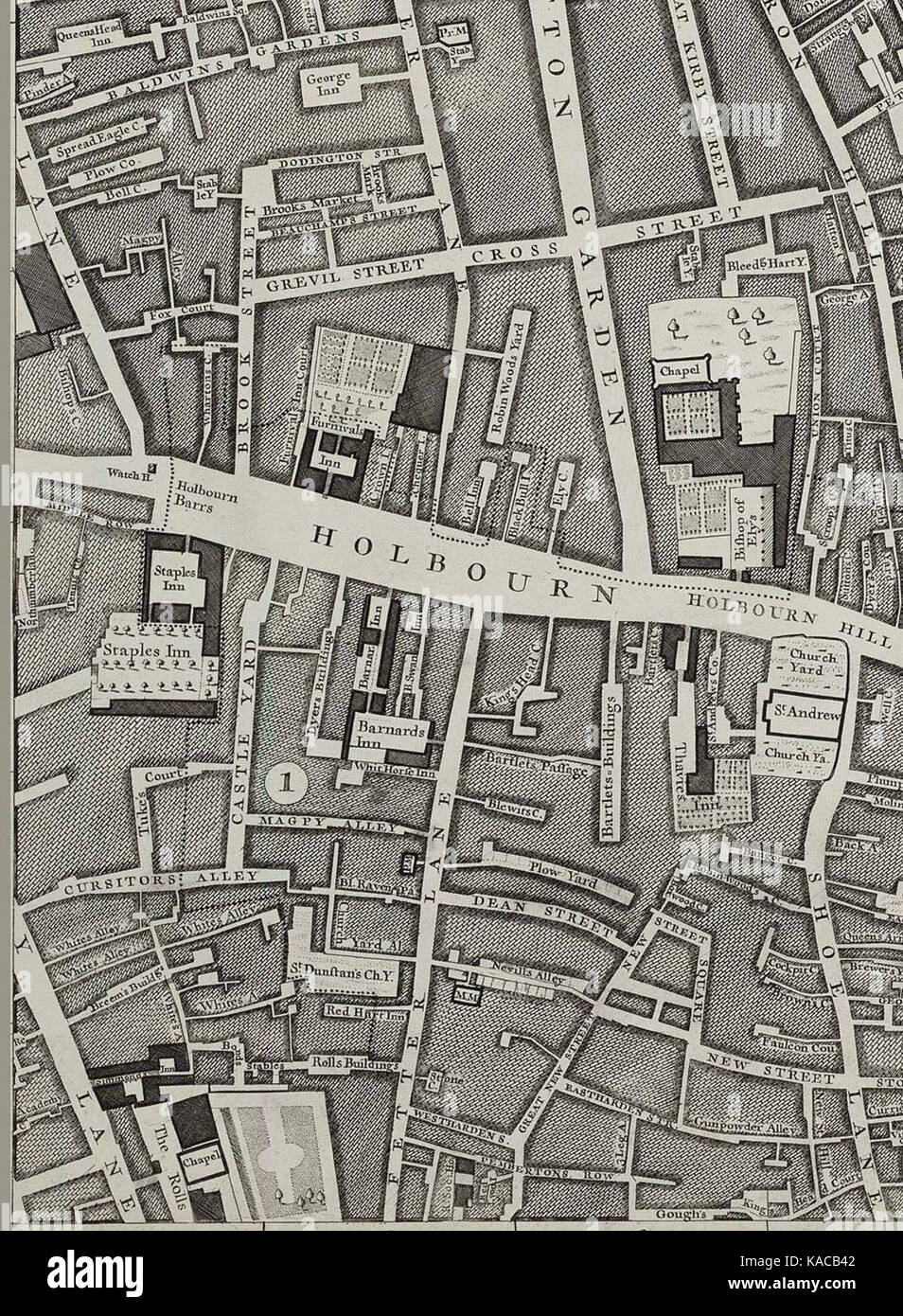 Rocque Map of London 1746 057 Stock Photo - Alamy