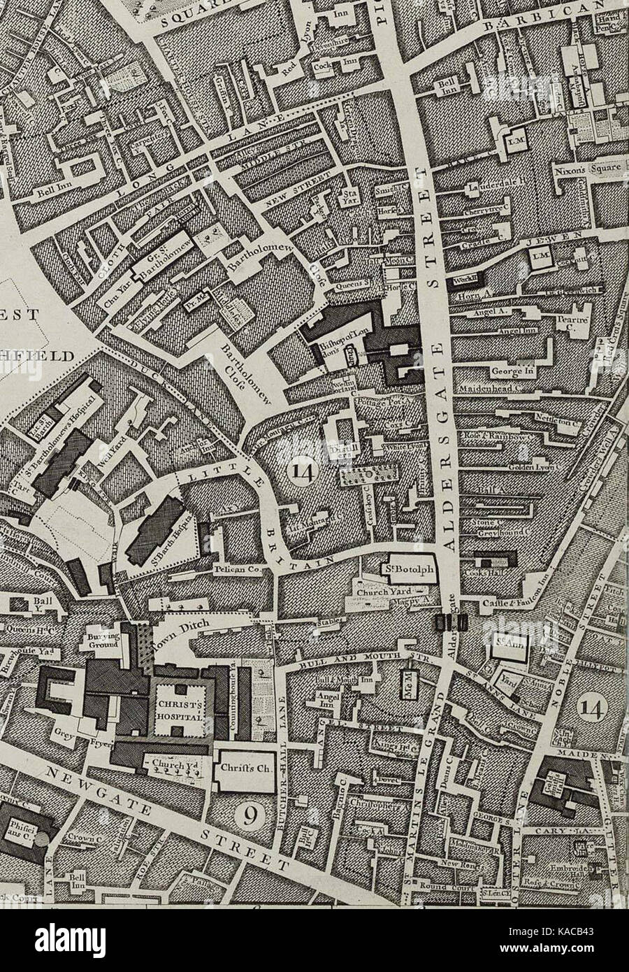 Rocque Map of London 1746 059 Stock Photo - Alamy