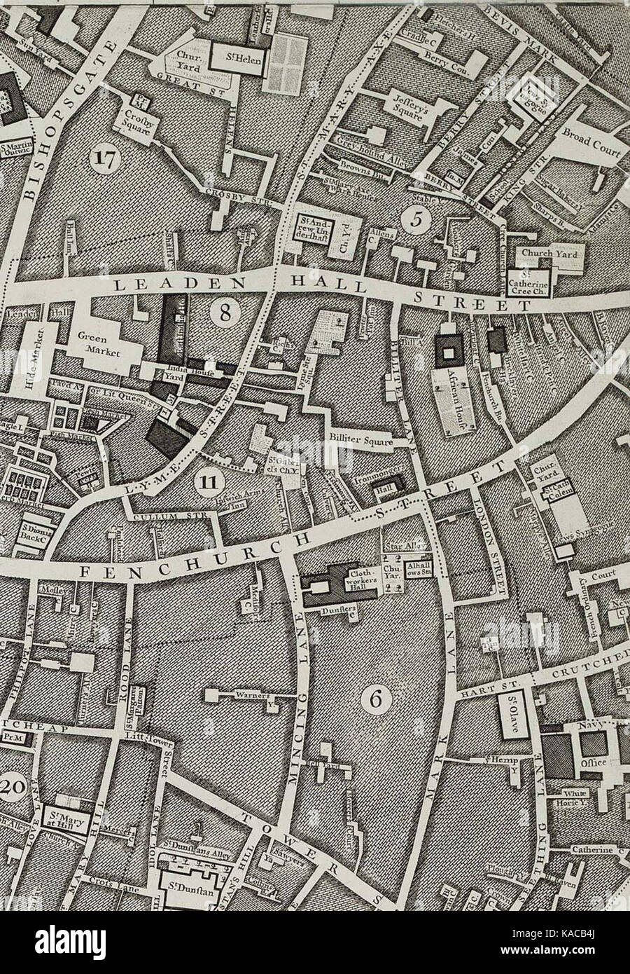 Rocque Map of London 1746 084 Stock Photo - Alamy