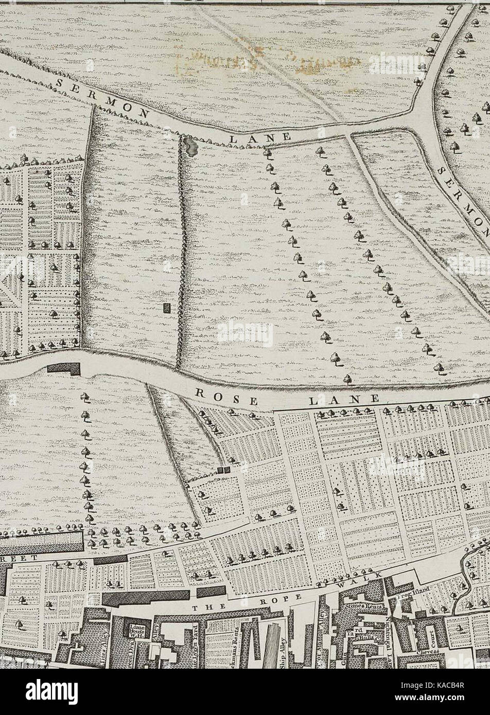 Rocque Map of London 1746 092 Stock Photo - Alamy