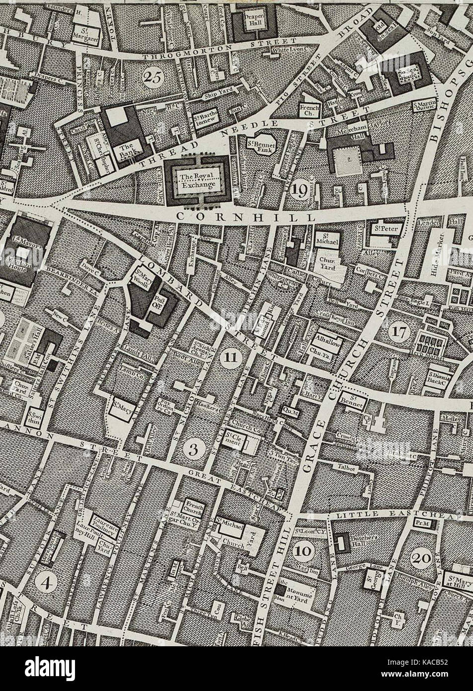 Rocque Map of London 1746 098 Stock Photo - Alamy