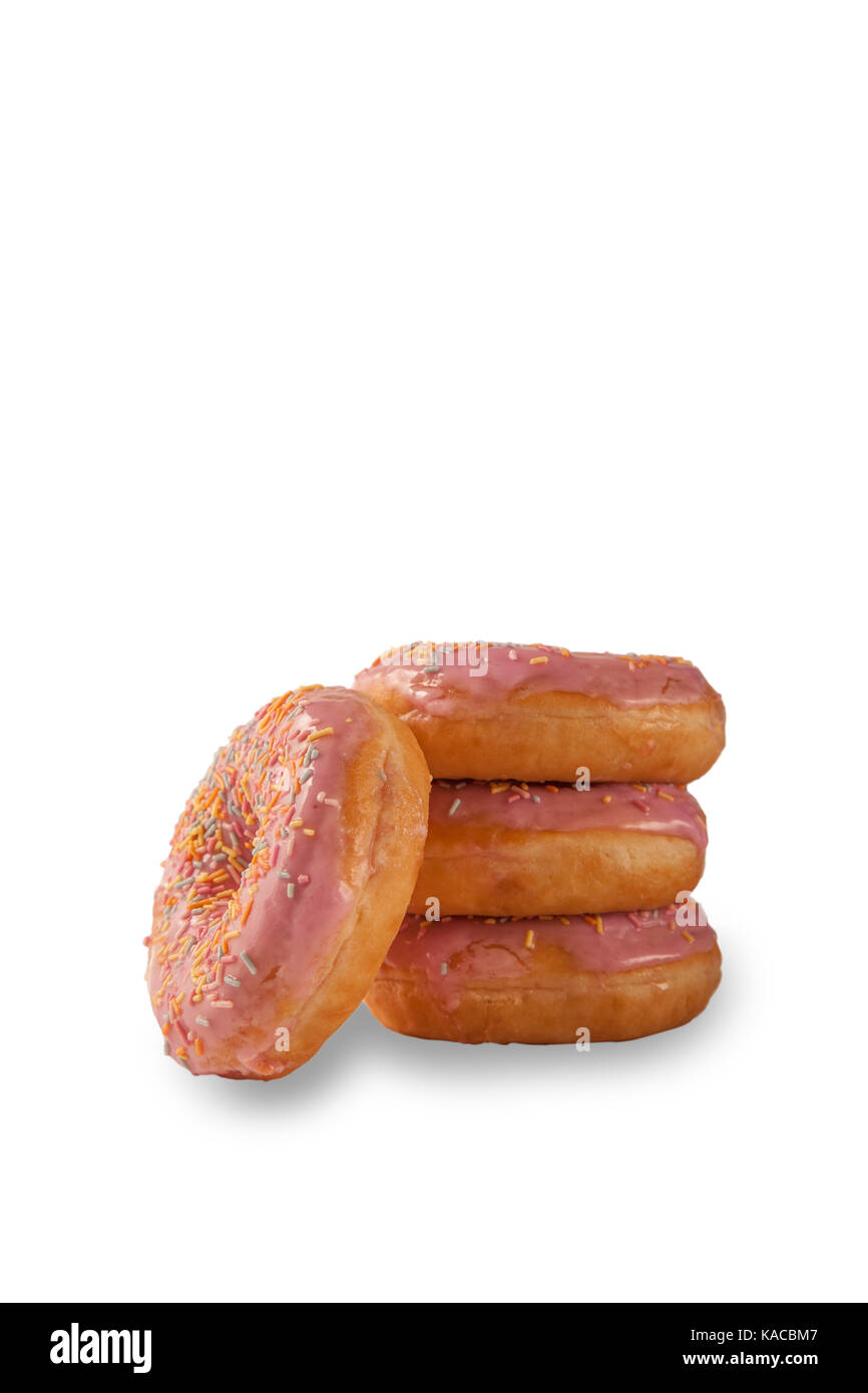 Stack of doughnuts on a white background Stock Photo - Alamy