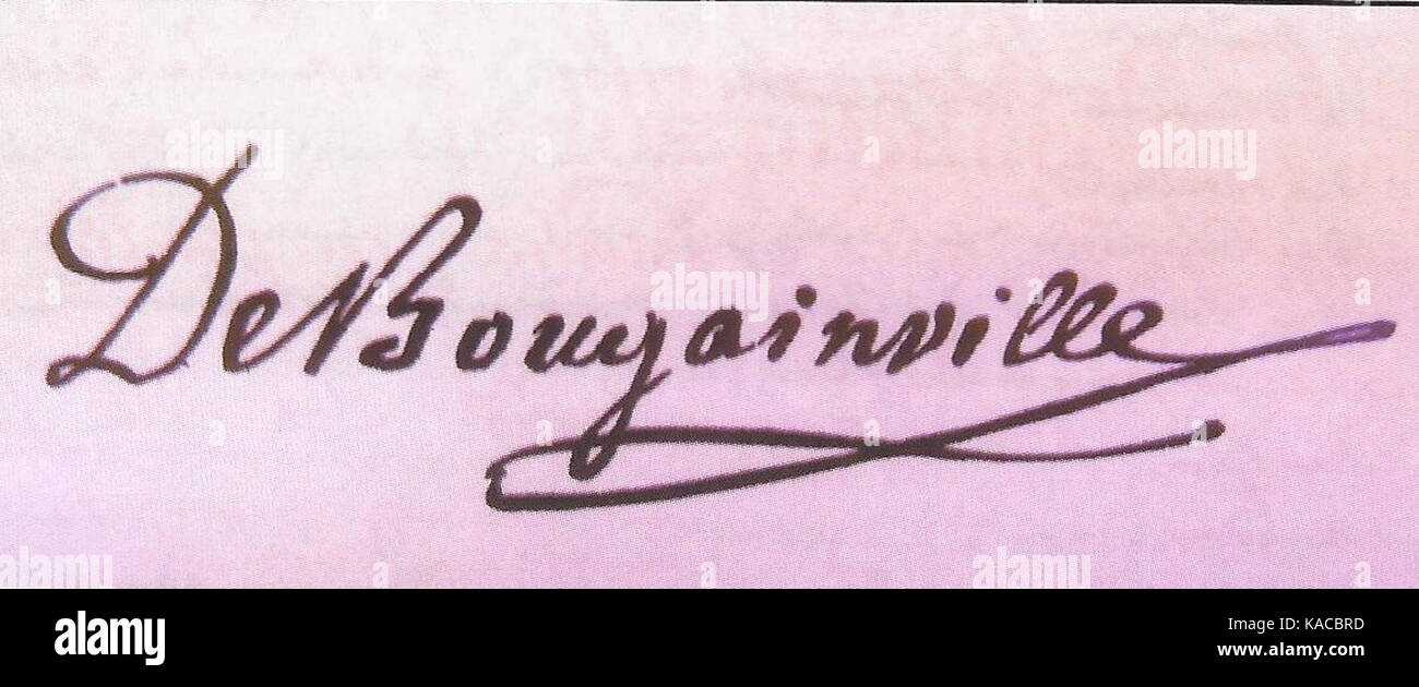 Signature Louis Antoine de Bougainville Stock Photo - Alamy