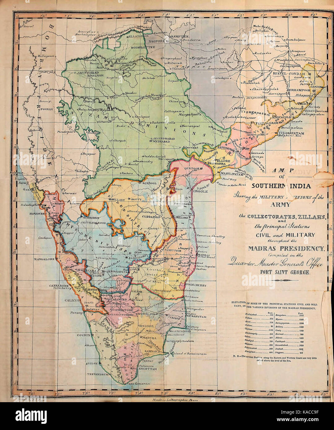 South India map Stock Photo - Alamy