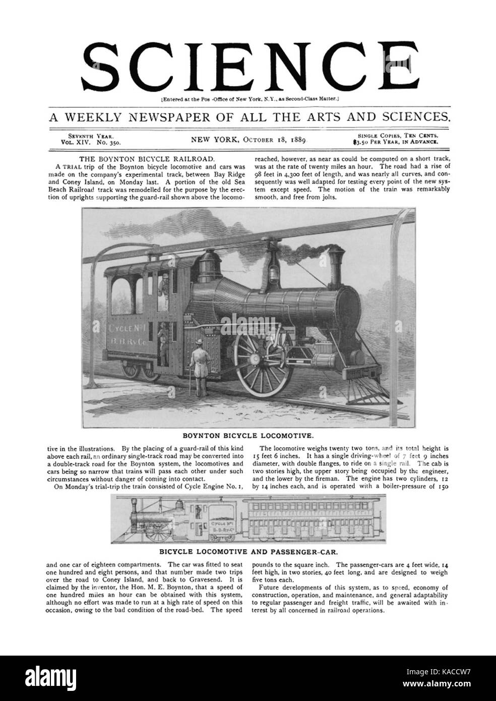 Science, Vol. 14, No. 350 (18. October 1889), p. 259 Stock Photo - Alamy