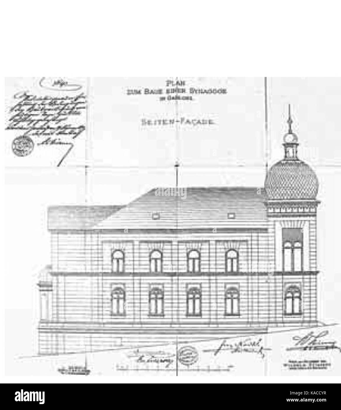 This architectural drawing represents the design of the Synagogue of ...