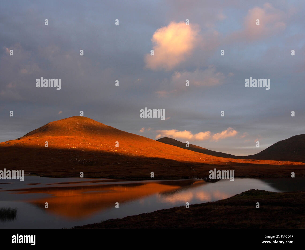 Dawn light, Loch na Moracha, Leverburgh, Isle of Harris, Scotland Stock ...
