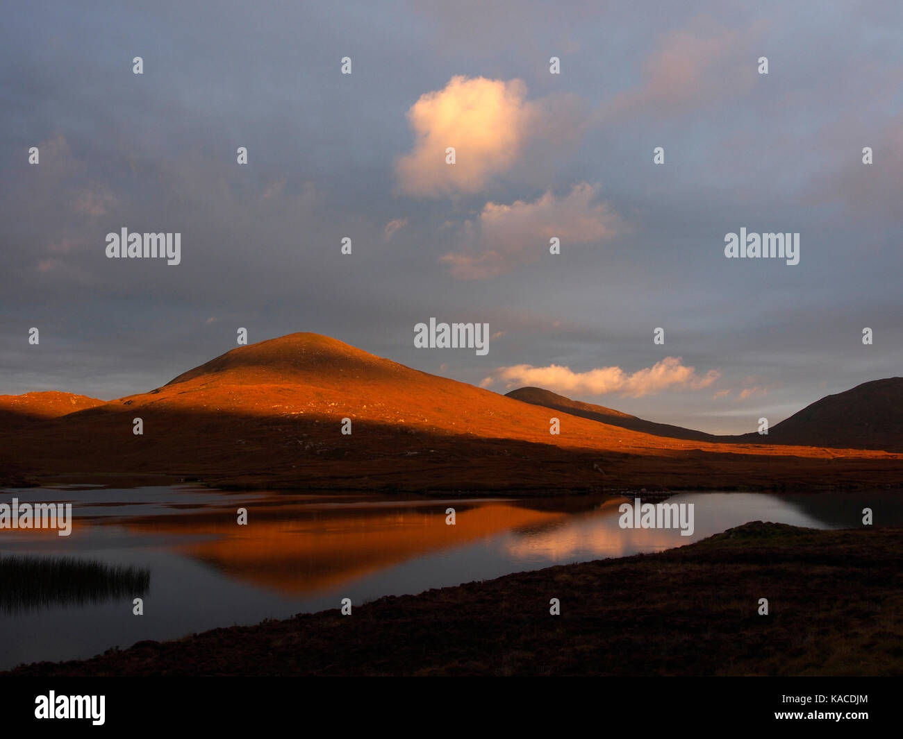 Dawn light, Loch na Moracha, Leverburgh, Isle of Harris, Scotland Stock ...