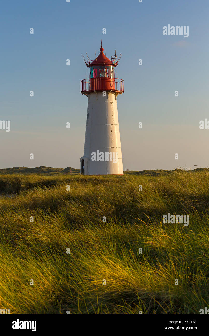 Lighthouse List West at sunset. Sylt, Germany Stock Photo - Alamy