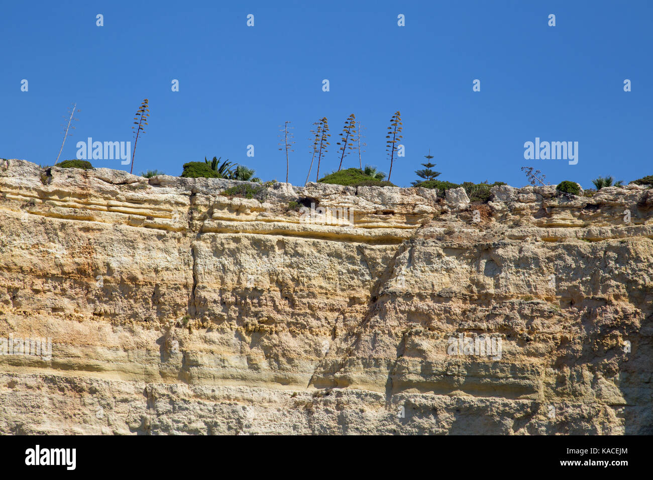 Geological rock formations and caves on the Algarve coast of Portugal ...