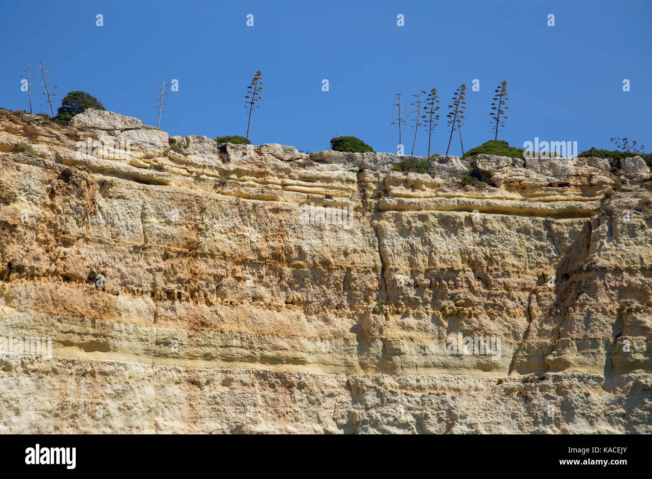 Geological rock formations and caves on the Algarve coast of Portugal ...
