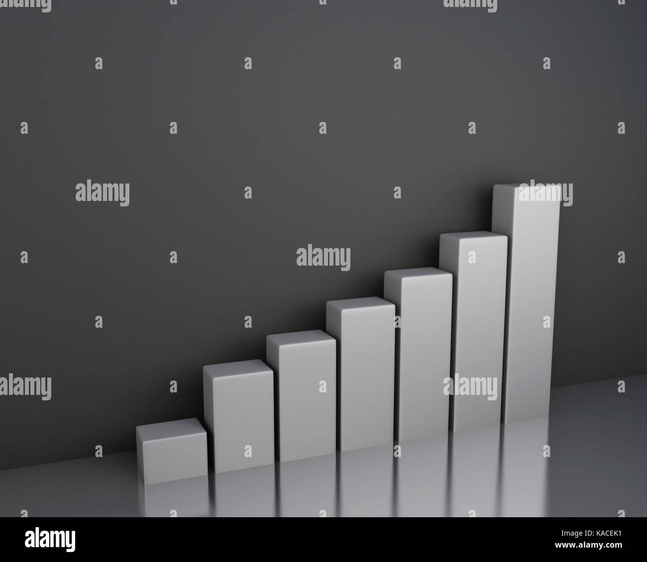 3d illustration. Staircase like bar graph. Business concept Stock Photo ...