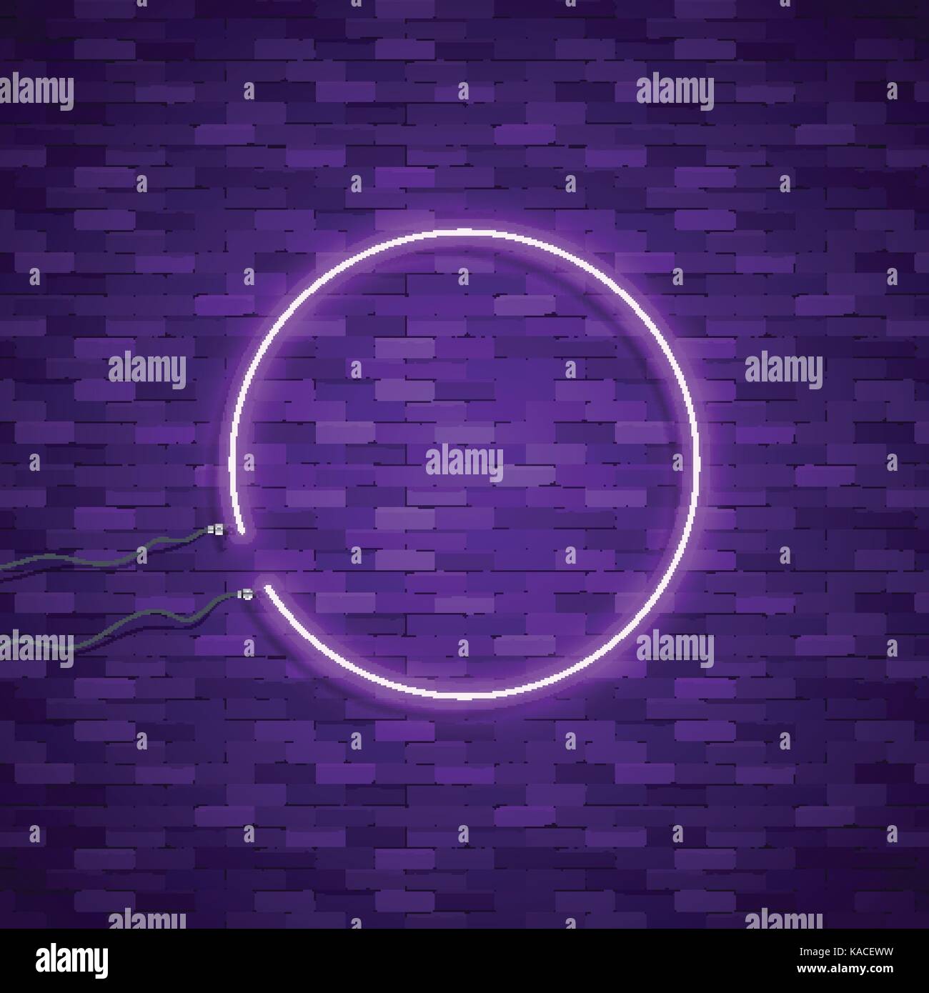 Bulb glowing. Neon ring lamp sign Stock Vector Image & Art - Alamy