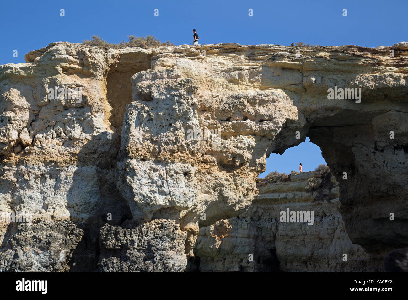 Geological rock formations and caves on the Algarve coast of Portugal ...