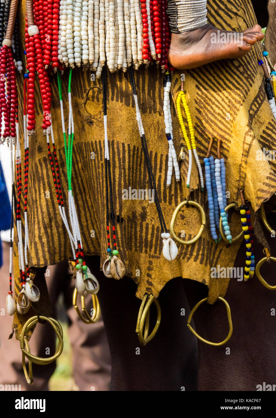 Costume decorations of Bodi tribe during Kael ceremony, Gurra, Hana ...