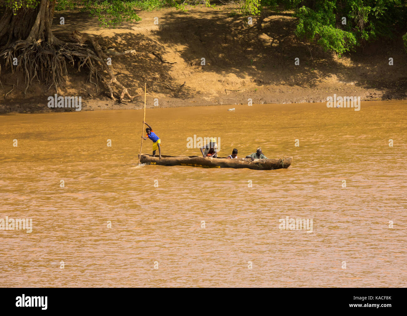 On the banks of the Omo River, Omorate , Omo Valley, Ethiopia Stock ...