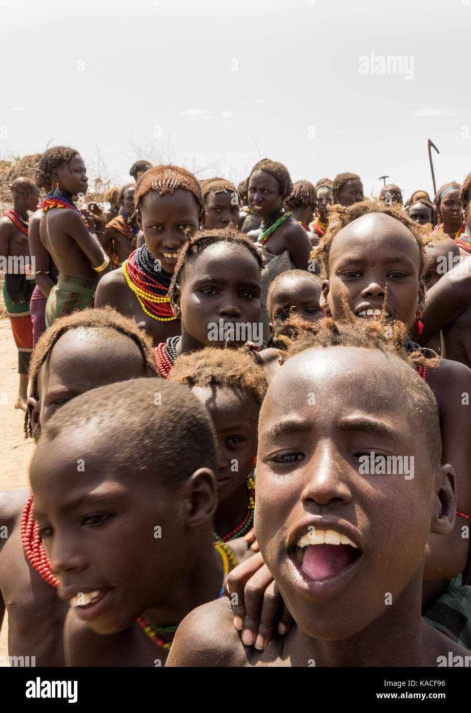 Kids attending Dassanech Proud Ox celebration, Salheng,Turkana County ...