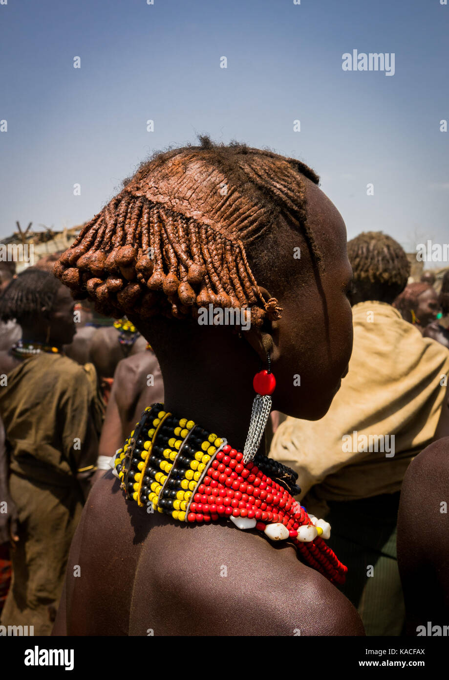 Girl attending Dassanech Proud Ox celebration, Salheng,Turkana County ...
