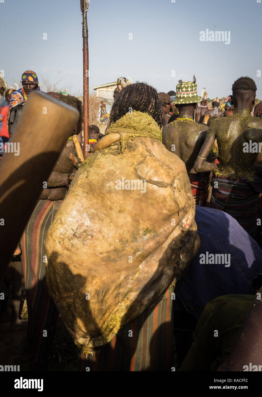 Cow sacrifice during Dassanech Proud Ox celebration, Salheng,Turkana ...